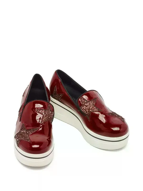 Stella McCartney Star-patch Platform Loafers - Red