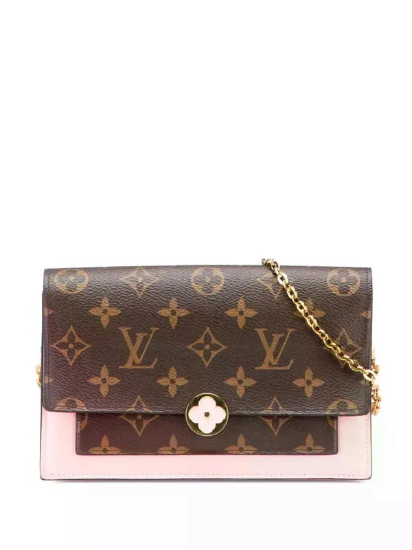 LOUIS VUITTON Monogram Flore Wallet On Chain Crossbody Bag - Brown