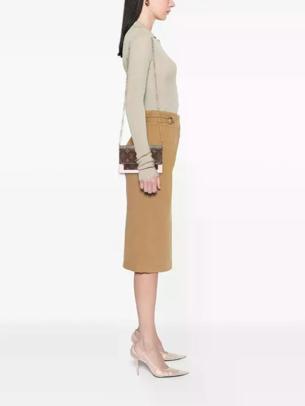LOUIS VUITTON Monogram Flore Wallet On Chain Crossbody Bag - Brown