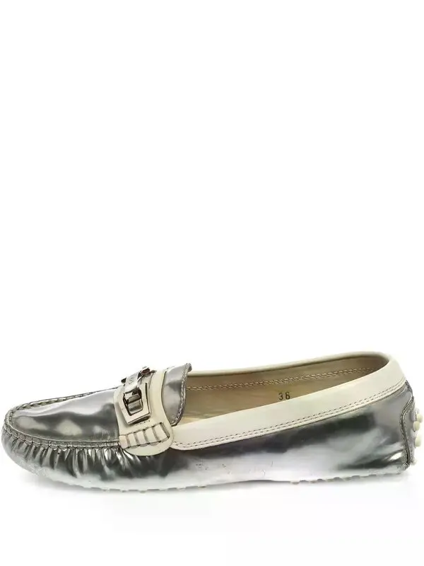 TOD'S Leather Ballet Flats - Silver