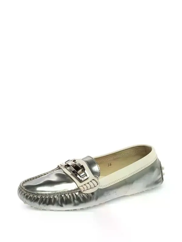 TOD'S Leather Ballet Flats - Silver