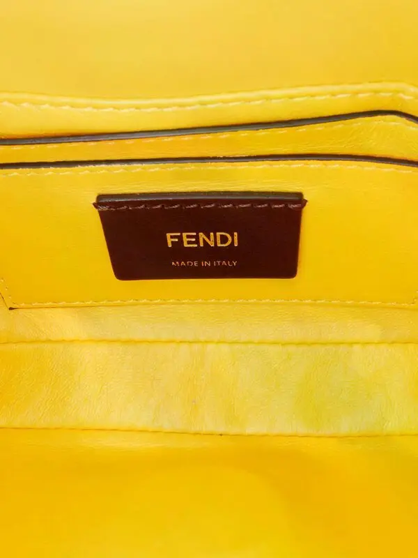 Fendi Leather Baguette Crossbody Bag - Silver
