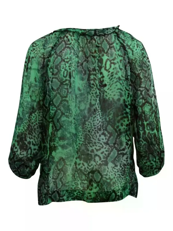 Ba&sh Snake-print V-neck Blouse