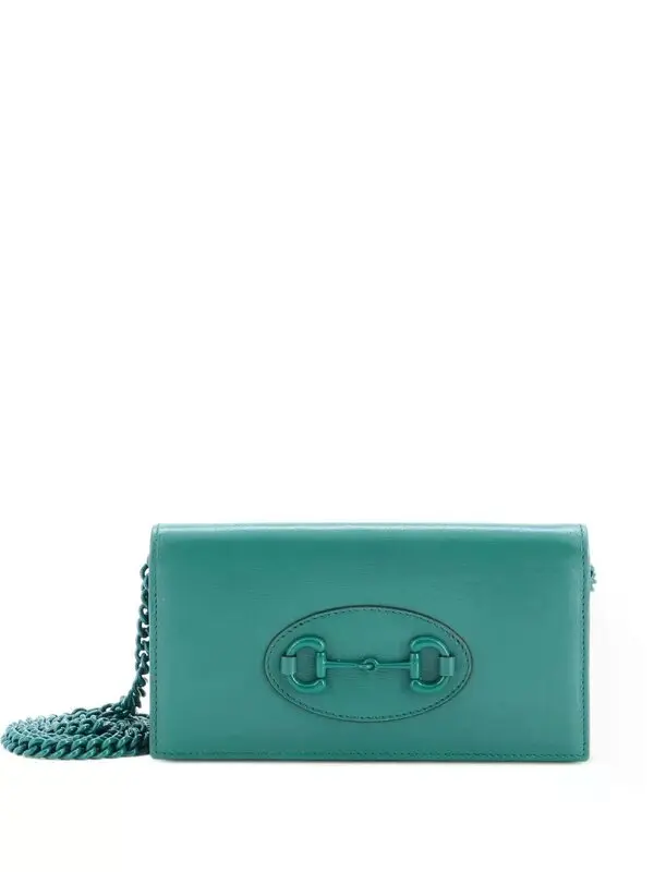 Gucci Horsebit 1955 Chain Wallet Leather Crossbody Bag - Green