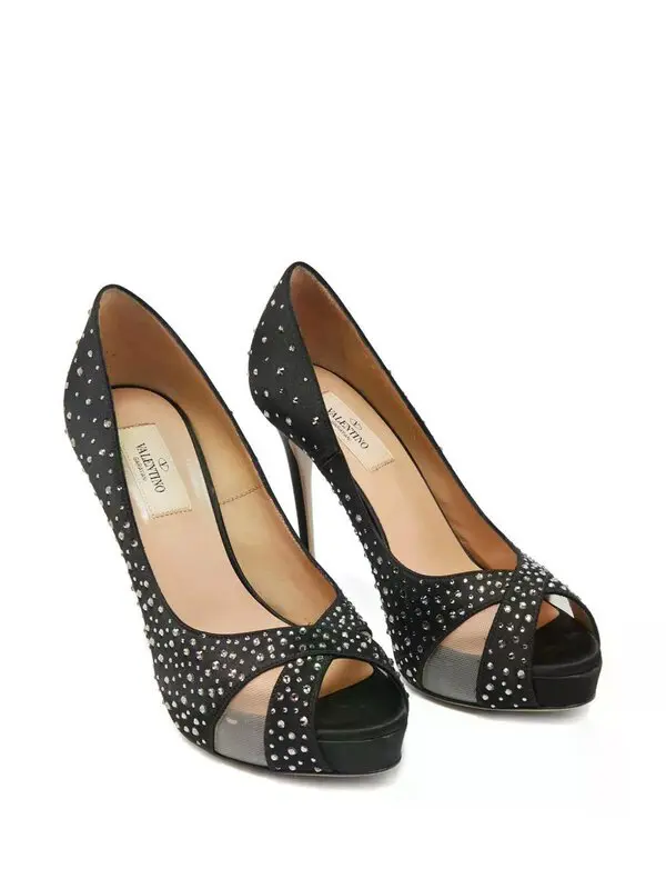 Valentino Garavani 125mm Mesh Rhinestone Pumps