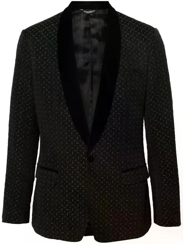 Dolce & Gabbana 2000s Shawl Lapels Jacquard Blazer - Black