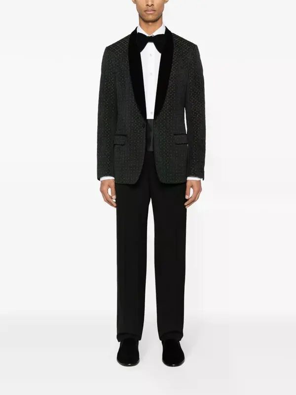Dolce & Gabbana 2000s Shawl Lapels Jacquard Blazer - Black