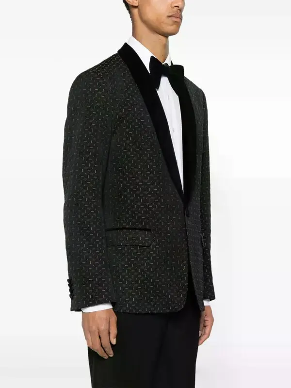 Dolce & Gabbana 2000s Shawl Lapels Jacquard Blazer - Black
