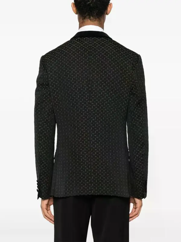 Dolce & Gabbana 2000s Shawl Lapels Jacquard Blazer - Black