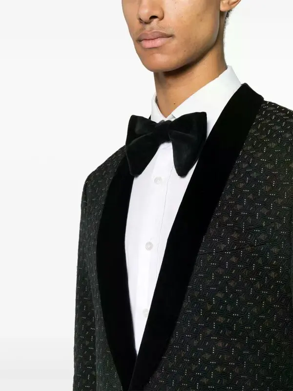 Dolce & Gabbana 2000s Shawl Lapels Jacquard Blazer - Black