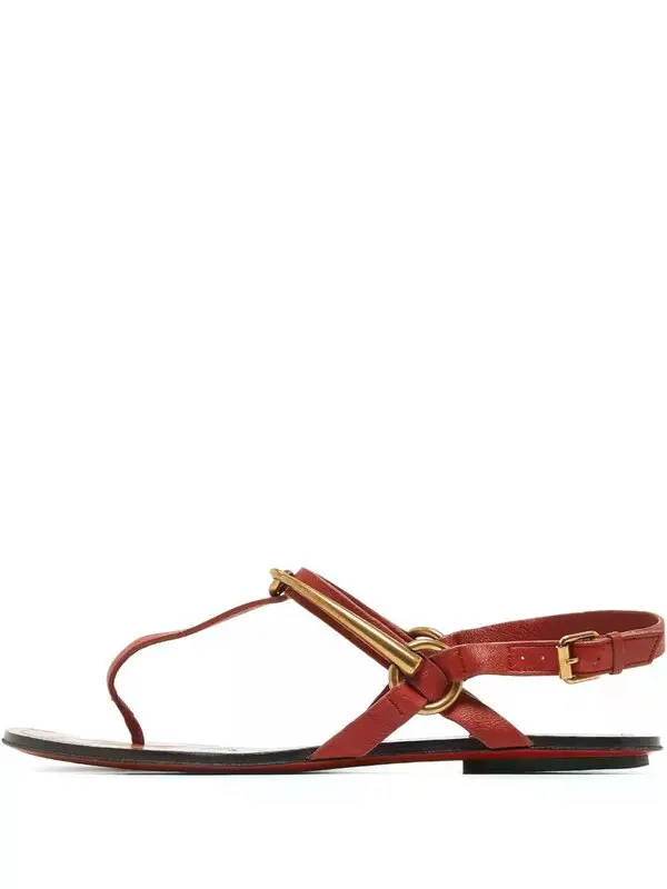 Gucci Leather Flat Sandals