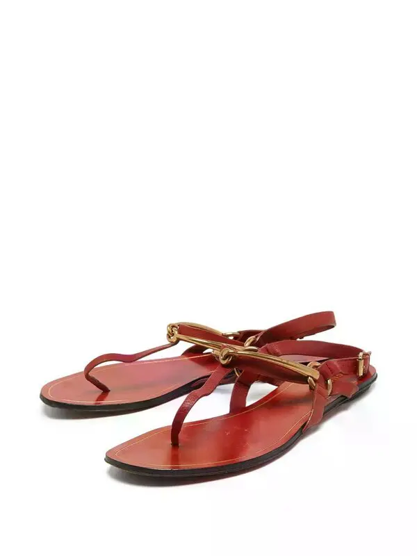 Gucci Leather Flat Sandals