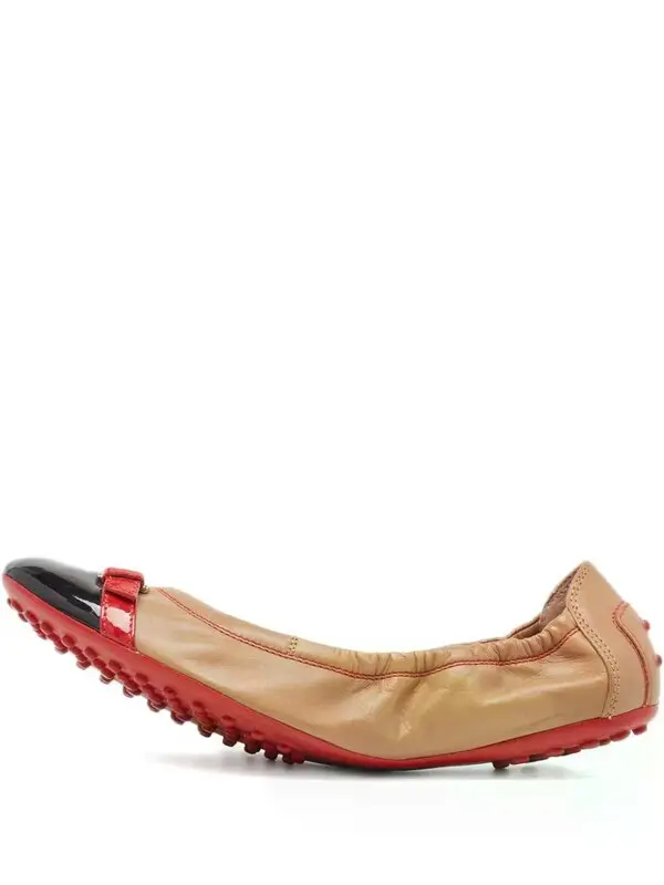 TOD'S Scrunch Ballet Flats - Brown