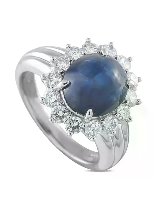 LB EXCLUSIVE Platinum, Diamond And Sapphire Ring - Silver