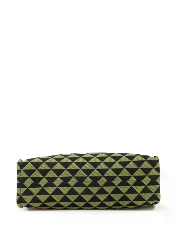Prada Jacquard Triangolo Symbole Shopping Tote Bag - Green