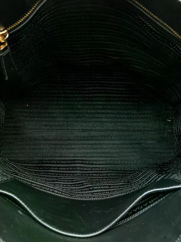 Prada Jacquard Triangolo Symbole Shopping Tote Bag - Green