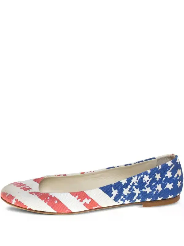 GIUSEPPE ZANOTTI Flag-print Ballet Flats
