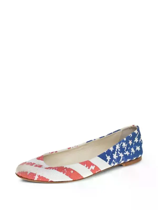 GIUSEPPE ZANOTTI Flag-print Ballet Flats