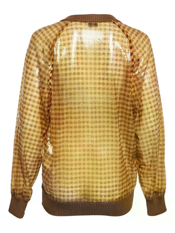 Fendi Sequin Gingham-pattern Sweatshirt