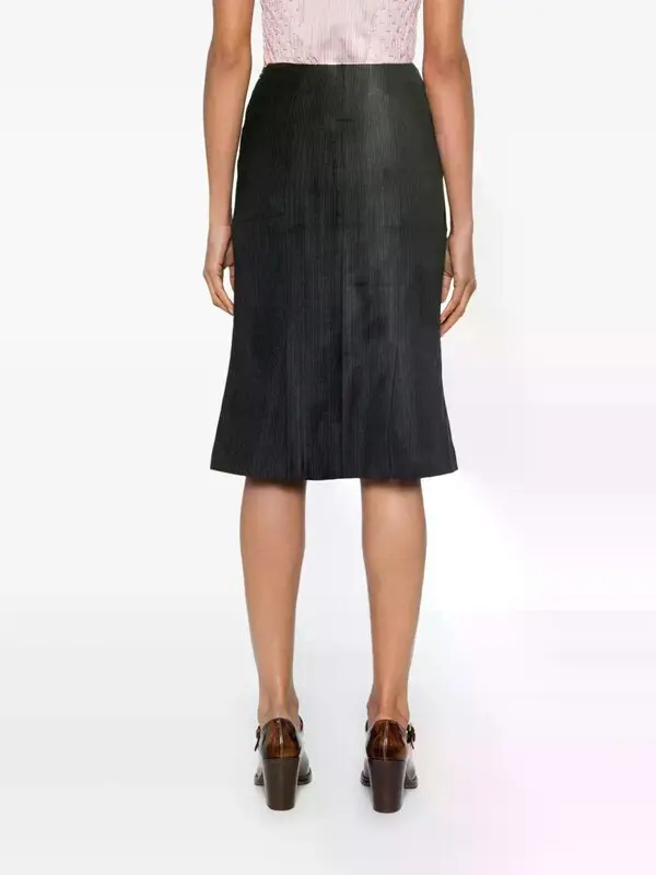 John Galliano 1990s Pinstripe Wool Midi Skirt