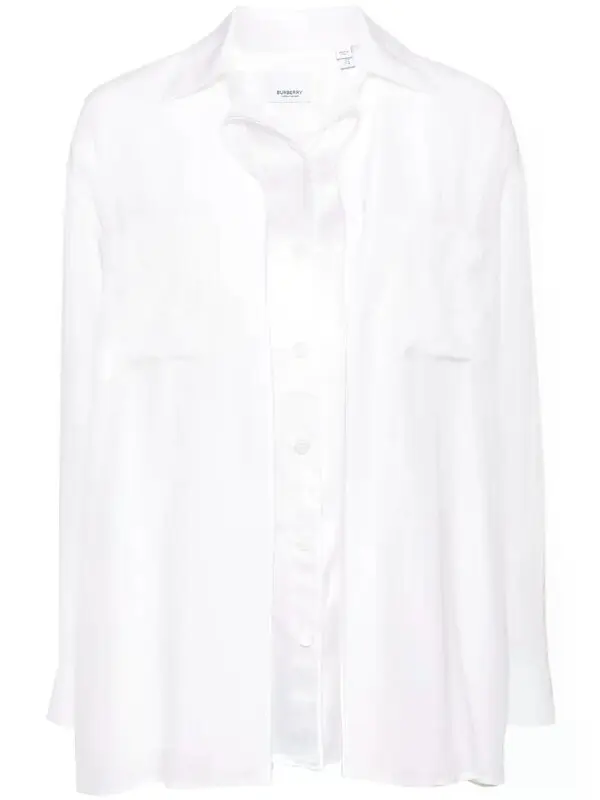 Burberry Logo-patch Layered Silk Shirt