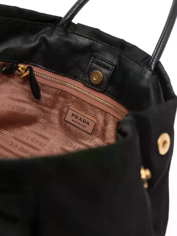 Prada 1990s Logo-lettering Bow-detail Handbag - Black