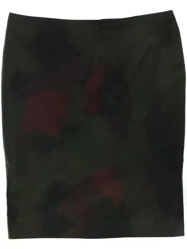 Hermès 2010s Patterned Silk Skirt - Green