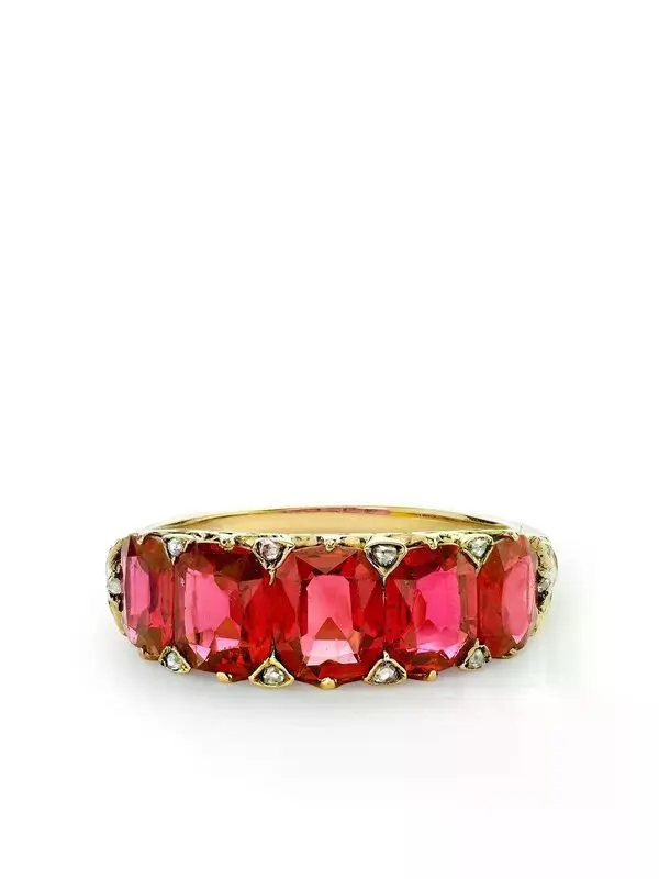 PRAGNELL 18kt Yellow Victorian Burmese Ruby Ring - Gold