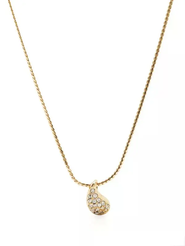 Dior 1990s Crystal-embellished Pendant Necklace - Gold