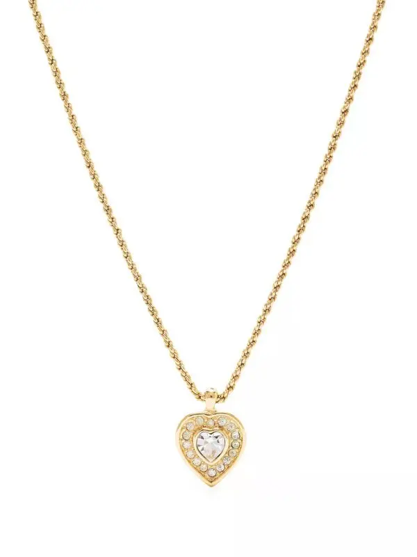 Dior 2000s Heart Pendant Chain Necklace - Gold