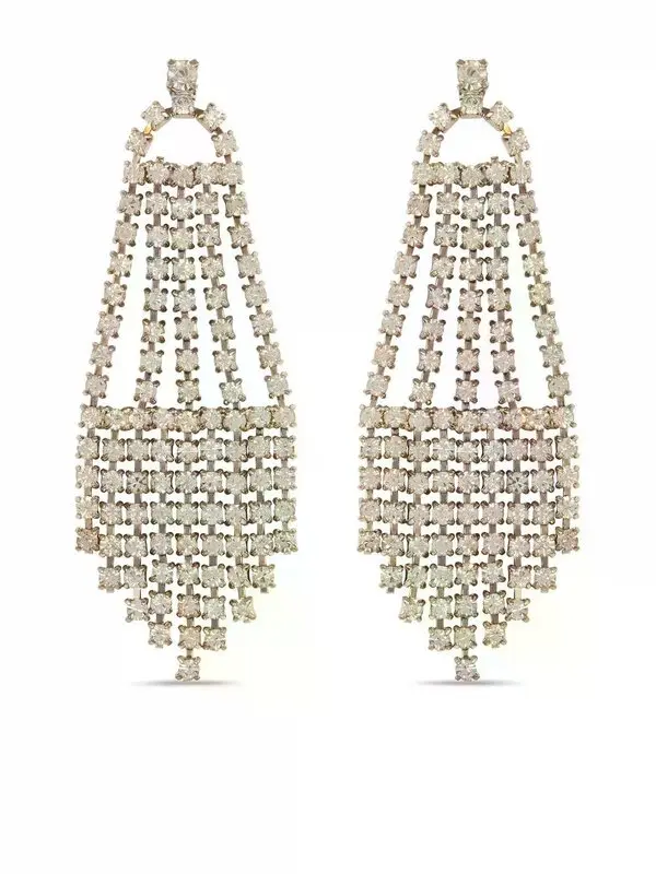 SUSAN CAPLAN 1980s Chandelier Crystal-embellished Dangle Earrings - Silver