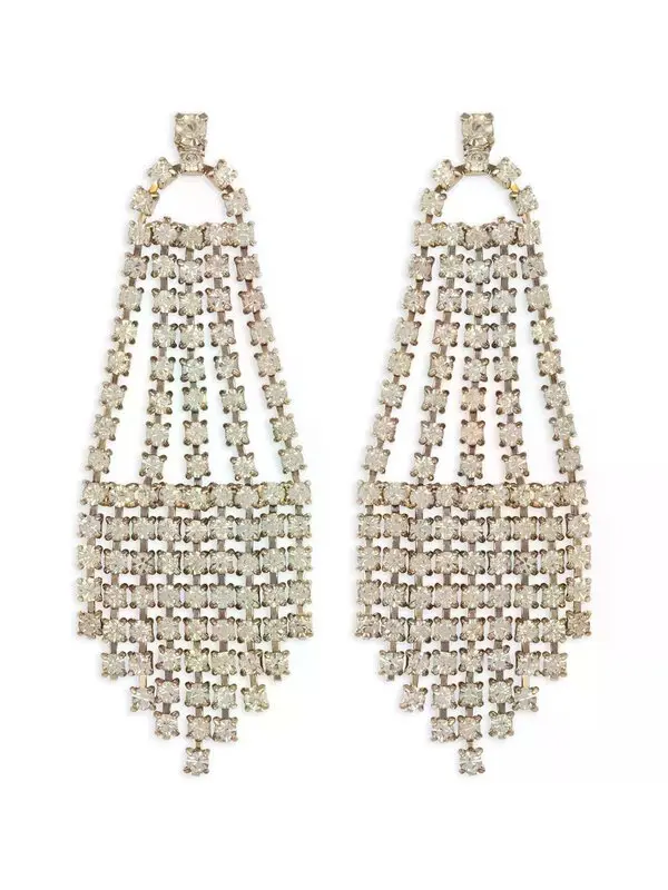 SUSAN CAPLAN 1980s Chandelier Crystal-embellished Dangling Earrings - Silver