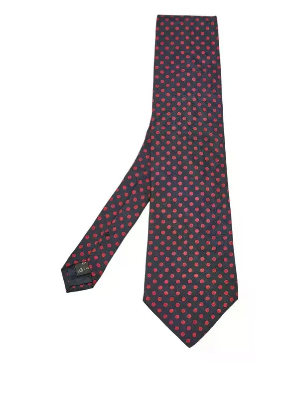 Ermenegildo Zegna Polka-dot Silk Neck Tie - Blue