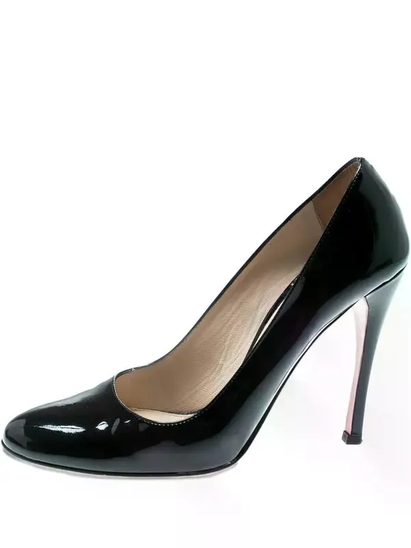 Prada 110mm Patent Leather Round Toe Pumps