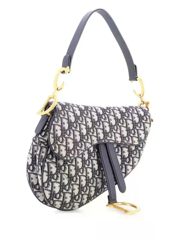 Dior Saddle Handbag Oblique Canvas Medium Shoulder Bag - Blue