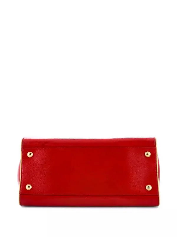 Prada Promenade Vernice Saffiano Leather Satchel - Red