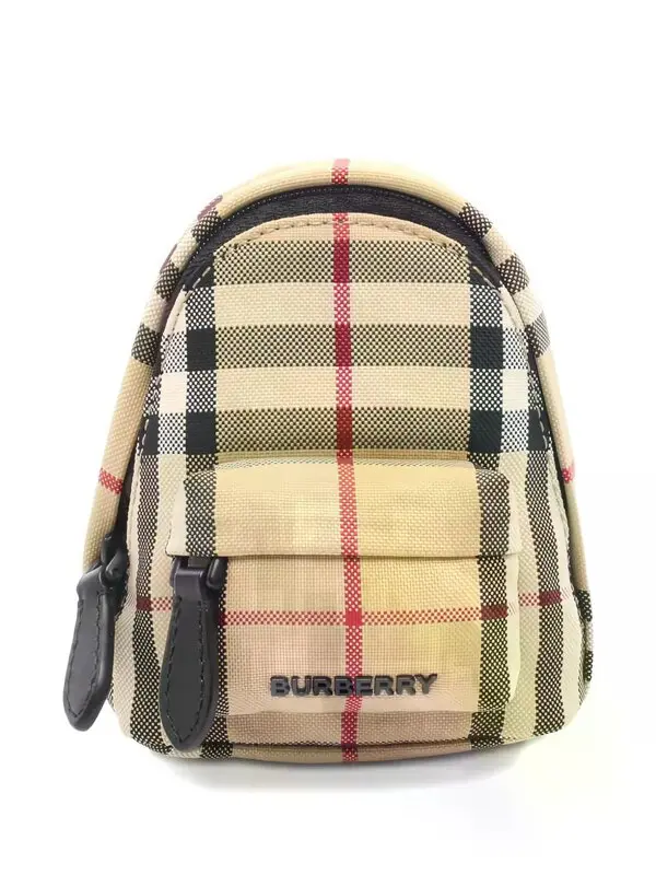 Burberry Mini Jett Check Backpack Charm Bag