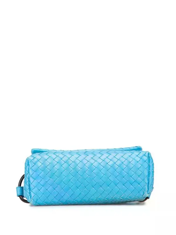 Bottega Veneta Nappa Intrecciato Flap Crossbody Bag - Blue