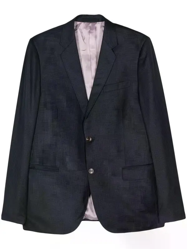Gucci 2000s Windowpane-patterned Wool Blazer