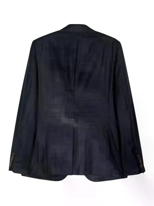 Gucci 2000s Windowpane-patterned Wool Blazer