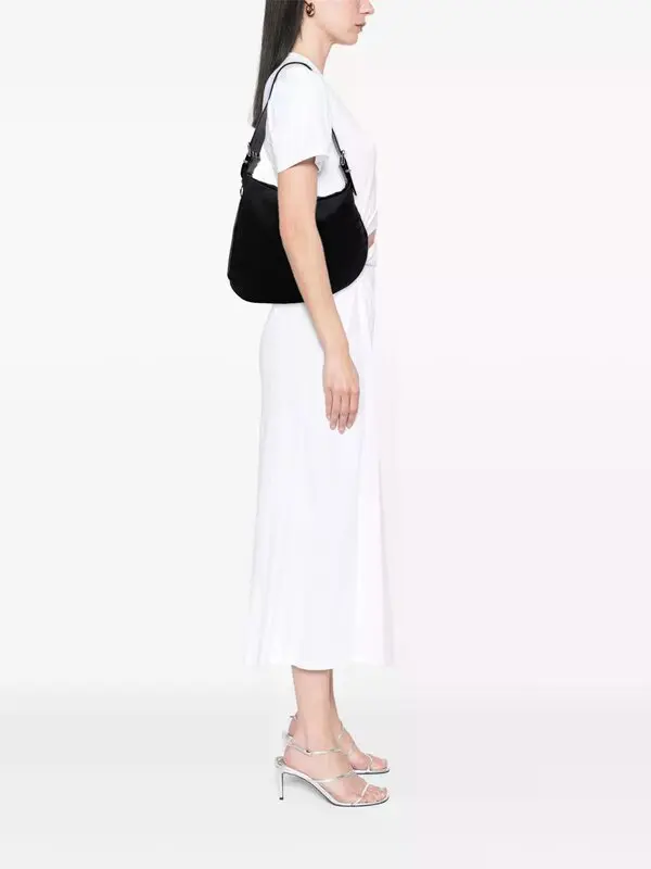 Fendi Zebra Print Canvas Oyster Hobo Bag