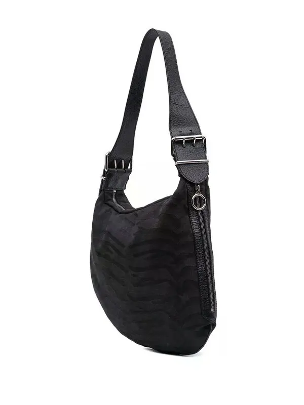 Fendi Zebra Print Canvas Oyster Hobo Bag