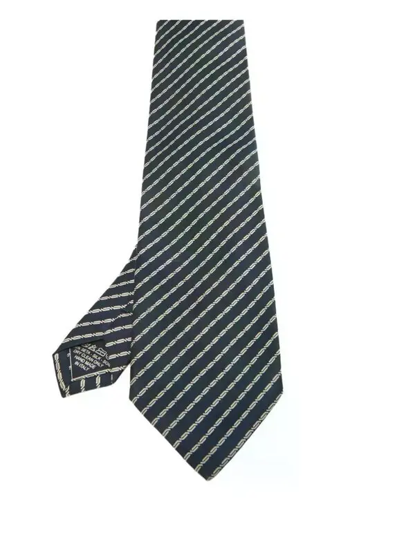 Brioni Diagonal-pattern Silk Tie - Blue