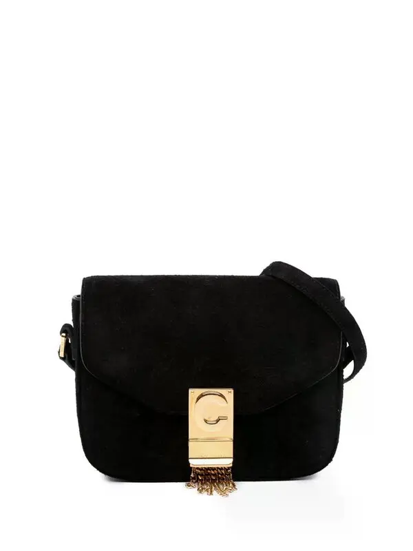 Celine Small Suede Pampille C Bag - Black