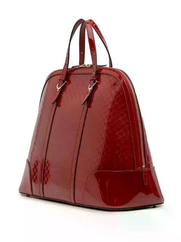 Gucci Large Microissima Patent Dome Top Handle Bag - Red