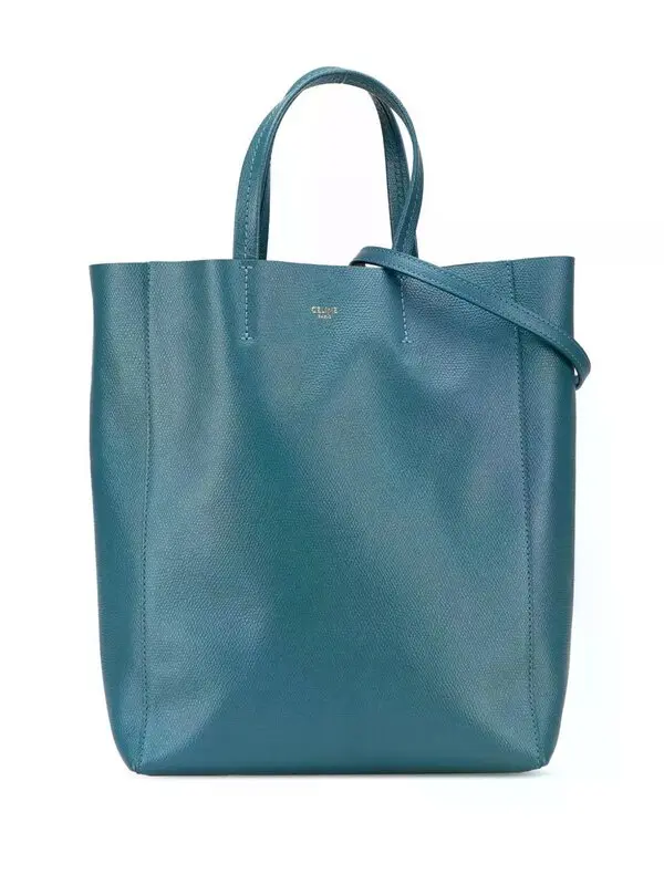 Celine Grained Calfskin Vertical Cabas Satchel - Blue