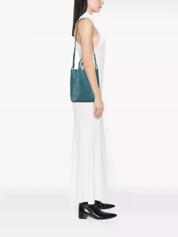 Celine Grained Calfskin Vertical Cabas Satchel - Blue
