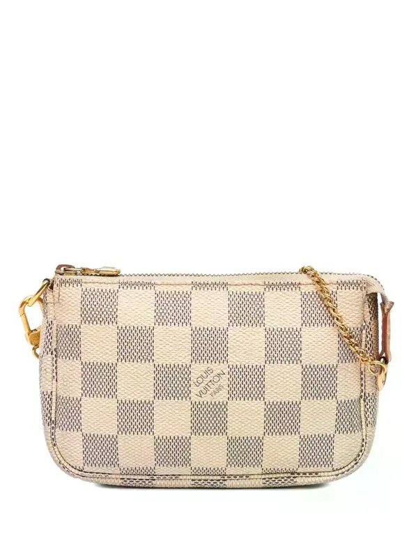 LOUIS VUITTON Damier Azur Mini Pochette Accessoires Handbag - Blue