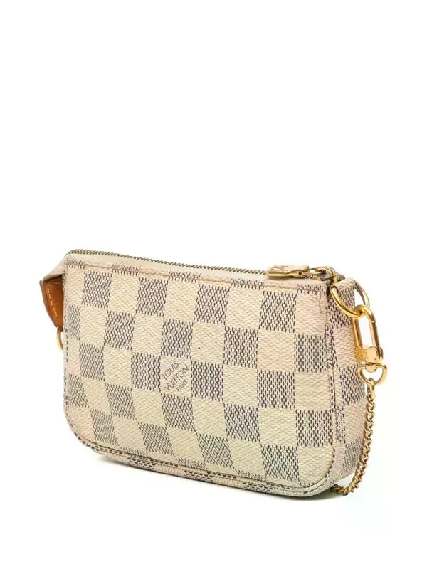 LOUIS VUITTON Damier Azur Mini Pochette Accessoires Handbag - Blue