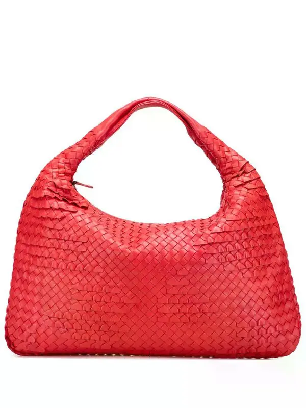 Bottega Veneta Medium Nappa Intrecciato Ruffle Veneta Hobo Bag - Red